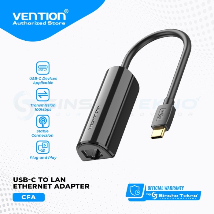 Jual Usb Type C to LAN RJ45 Gigabit Ethernet Network Vention - CFA ...