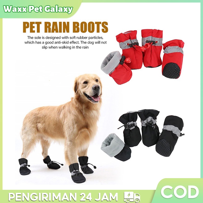 Jual 4pcs Sepatu Boots Kucing Anjing Anti Slip Cat Dog Pet Shoes Kain ...