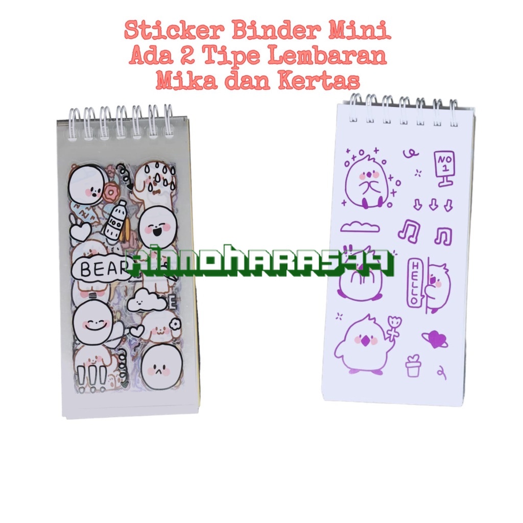 Jual STICKER BINDER BERBENTUK MINI 2 TIPE LEMBARAN MIKA DAN KERTAS ...