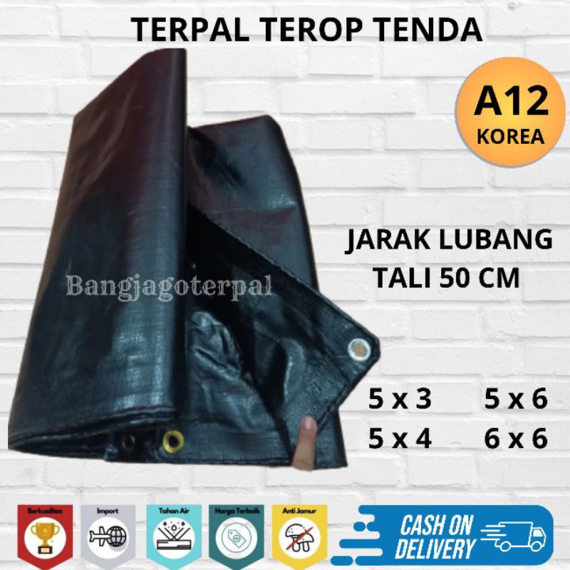 Jual Terpal Tenda Terop A12 5x3 5x4 6x5 6x6 Jarak Lubang Tali 50cm ...