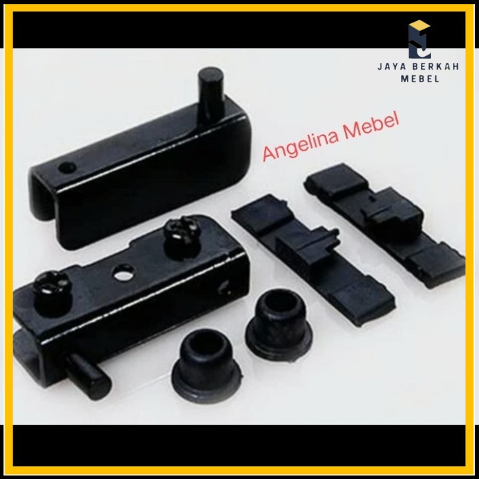 Jual Engsel pintu kaca jepit 5 mm / Engsel pivot pintu kaca hitam ...