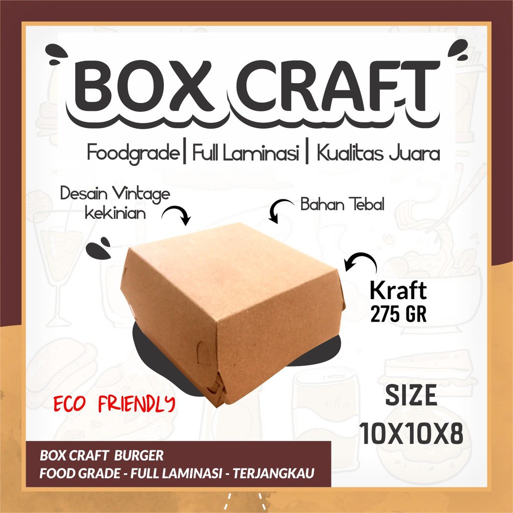 Jual (PER 1 PCS) Lunch Box Box Craft Box Makanan Kotak Kue Box Craft ...