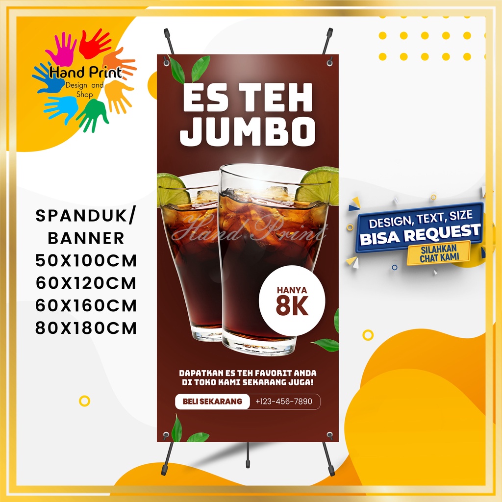 Jual Cetak SPANDUK / BANNER Jualan Es Teh Jumbo Es Teh Manis Lemon Tea ...