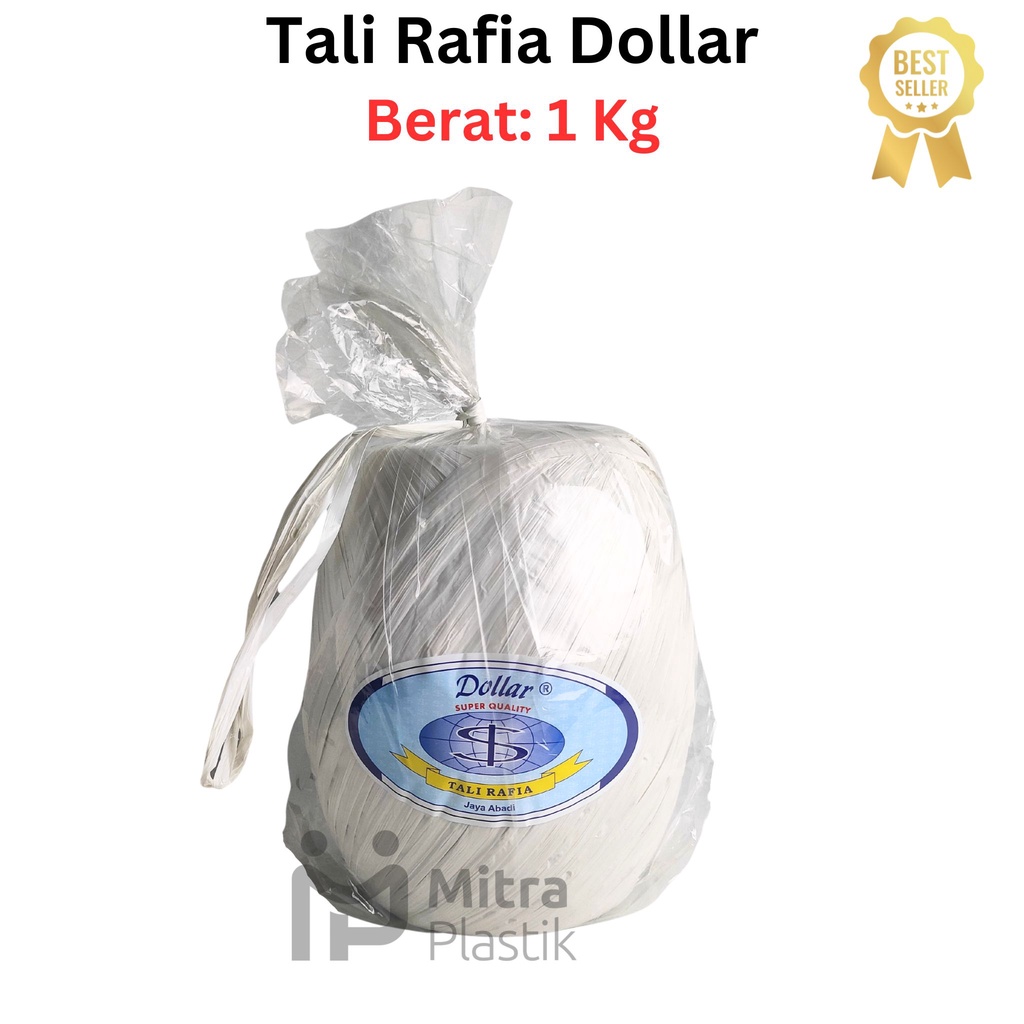 Jual Tali Rafia Merk Dollar 1 KG Tali Plastik Warna Putih Kuat Gulung ...