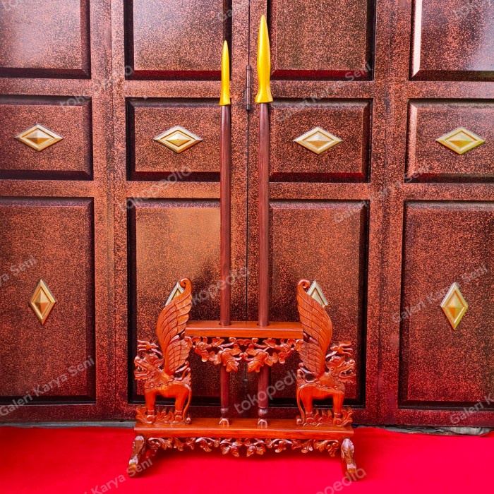 Jual Jagrak Tombak Custom Isi 2 Ukiran Singo Barong Singa Terbang Kayu ...