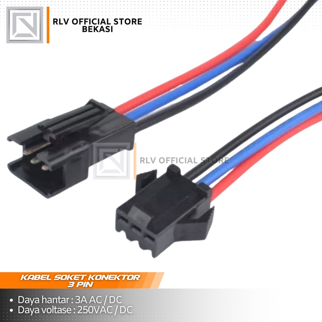 Jual Kabel soket konektor 3 Pin Universal | Shopee Indonesia