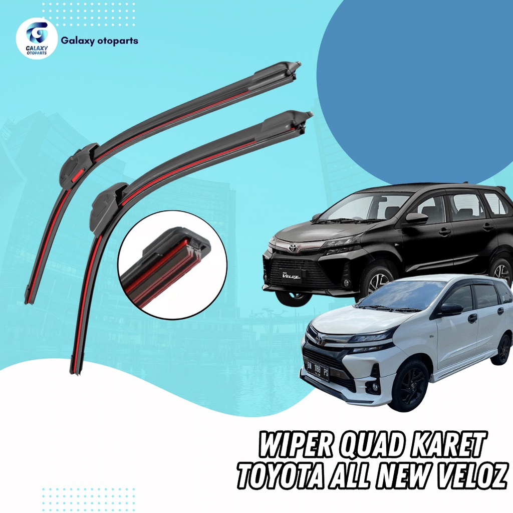 Jual Wiper Quad (4) Karet Toyota Avanza Veloz 2021 - Sekarang Frameless Sapuan Kaca 1 Set Kiri ...