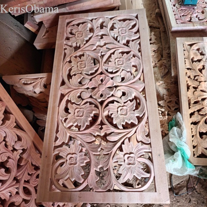 Jual Ukiran Kayu Ornamen Ukir Loster Roster Bofen Lisplang Kayu 40x60 ...