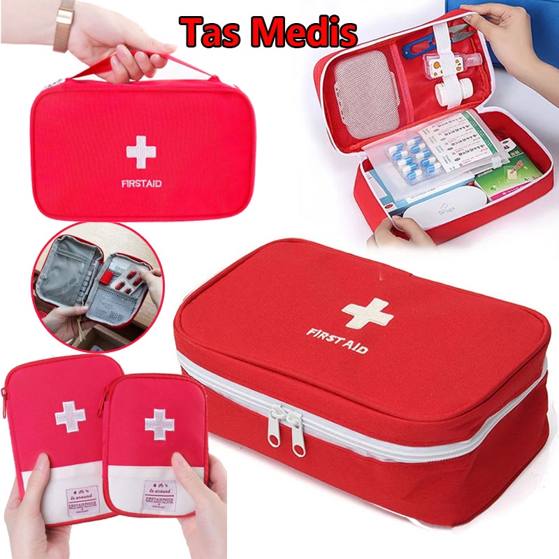 Jual Tas First Aid Kit Dompet Obat Portabel Tas Obat Kesehatan Mobil ...