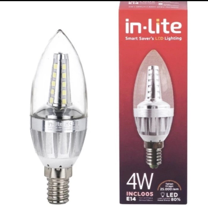 Jual Lampu Candle E14 Led In-Lite INCL 005 4 Watt Inlite INCL005 4Watt ...