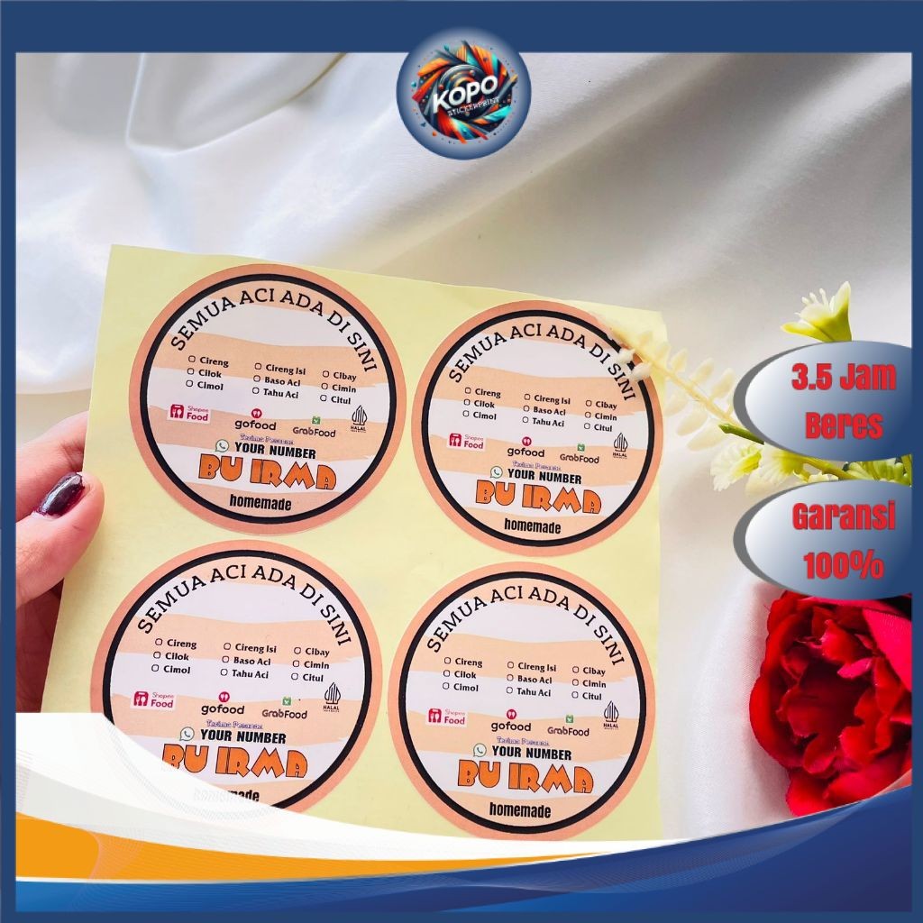 Jual KOPO 2-4 Cetak Stiker Label Kemasan Cireng Cilok Cibay Sticker ...