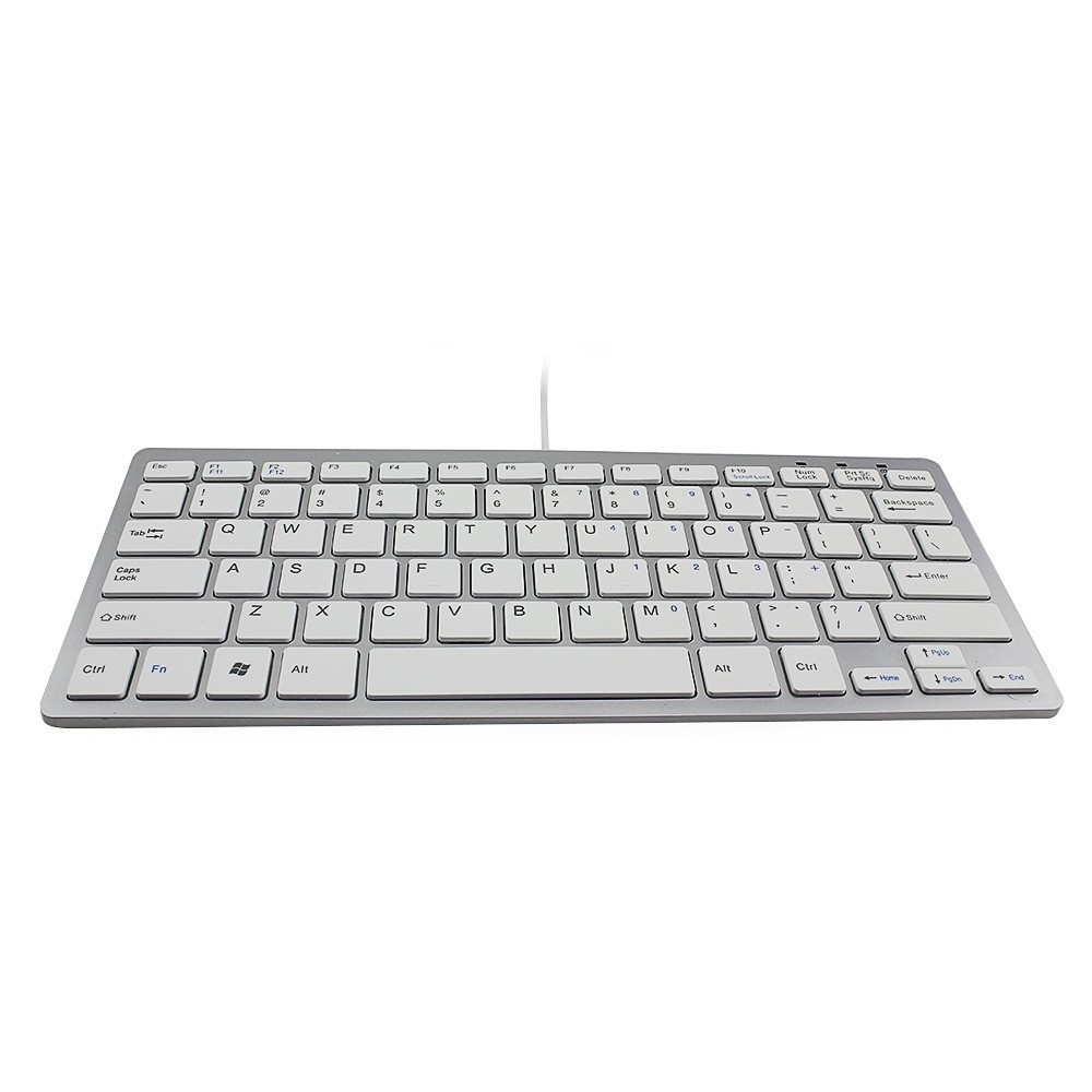 Jual Ultra-Thin Ergonomic Wired Keyboard Portable Mini 78 Keys USB Computer Keypad Office ...