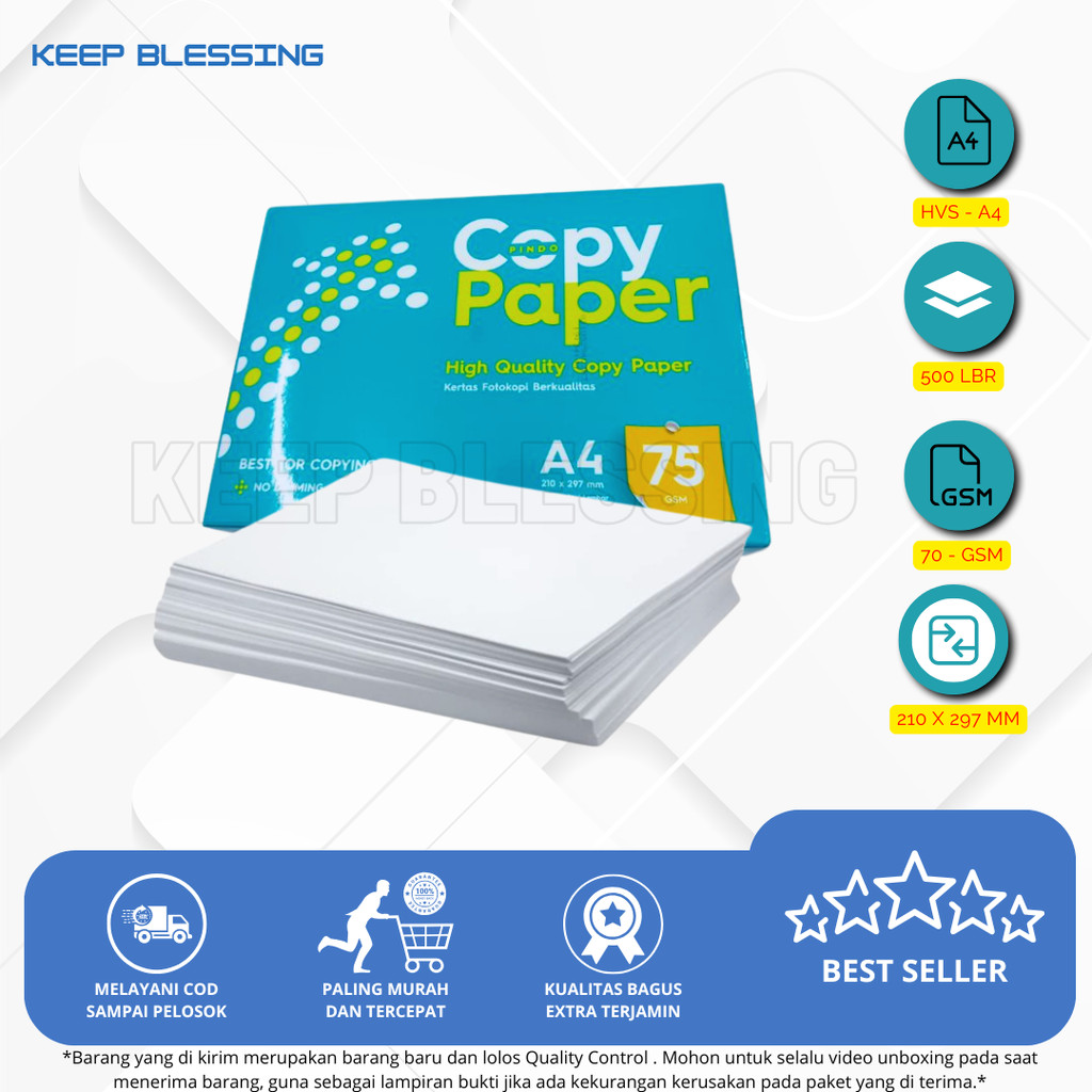 Jual Copy Paper A4 75 GSM - Kertas Fotokopi Berkualitas Tinggi (1 Rim ...