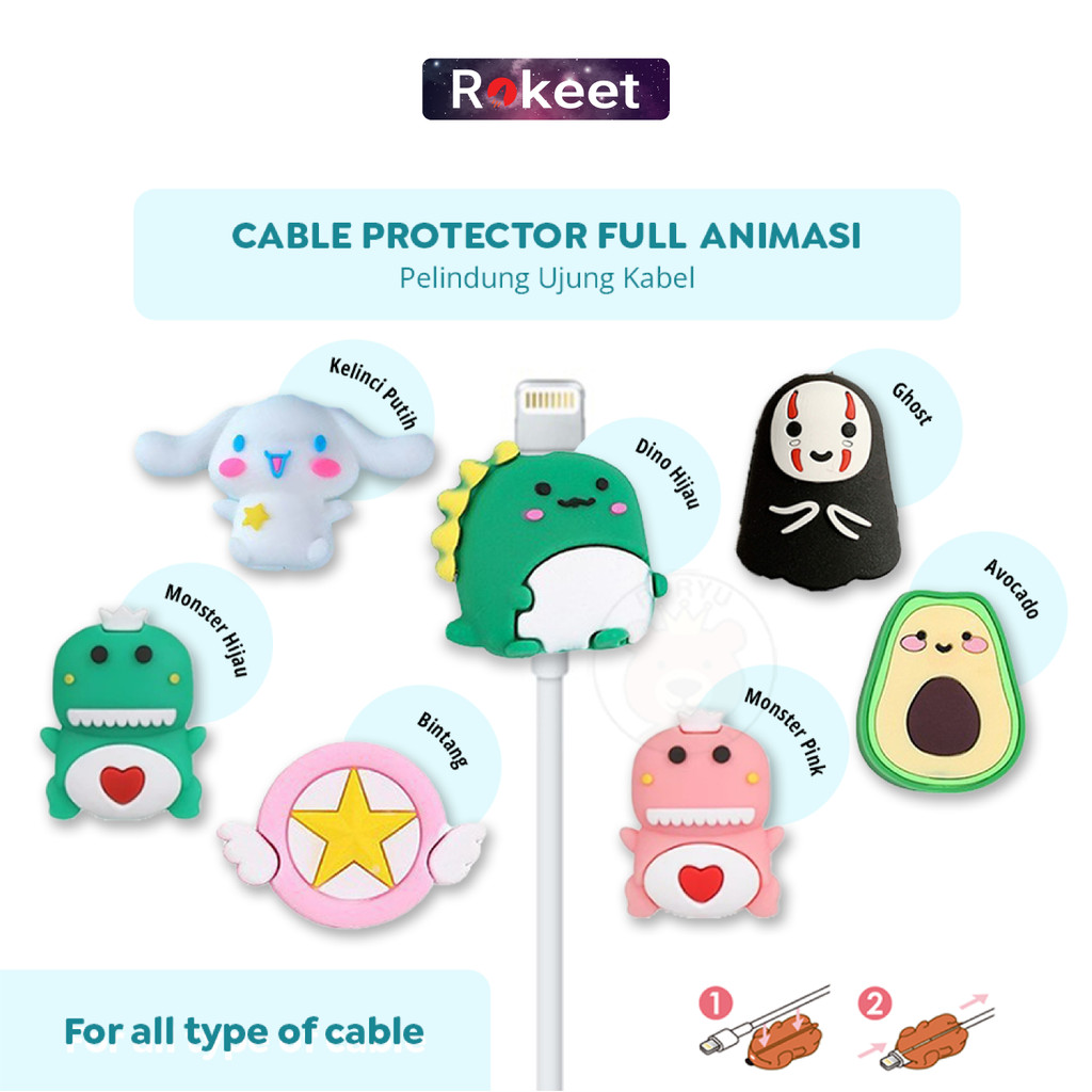 Jual Rokeet Pelindung Kabel Motif Kartun Full Animasi Cable Biite Cable ...