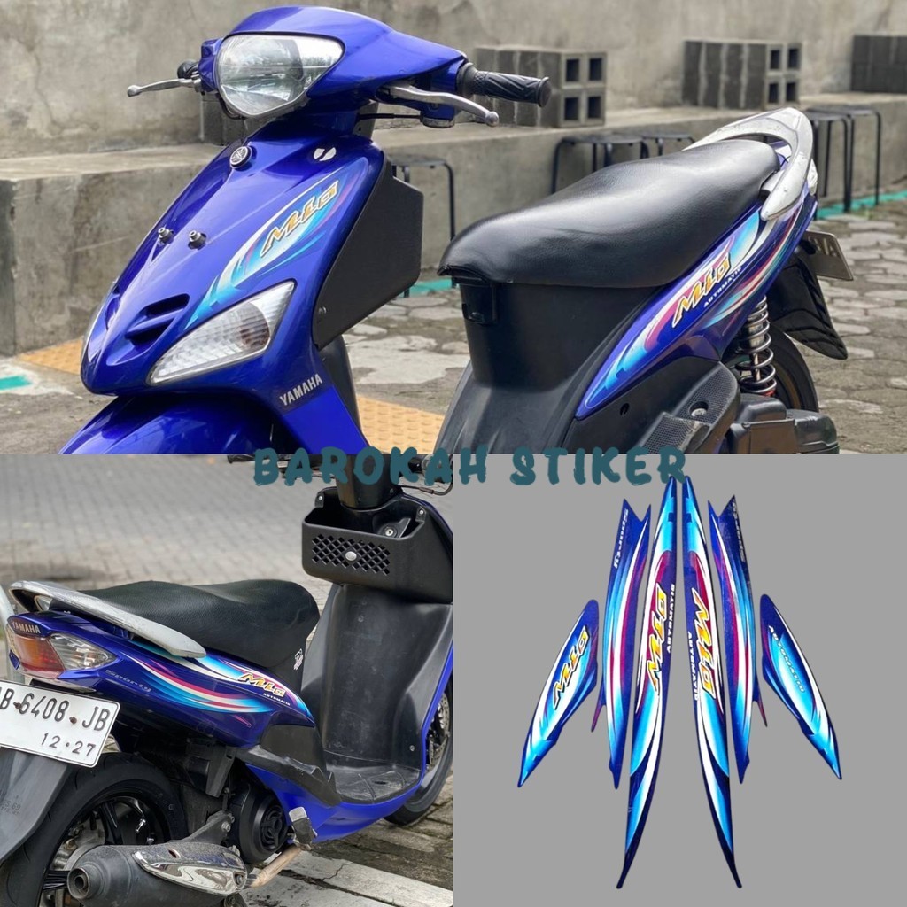 Jual stiker Striping stiker motor motor yamaha mio 2007 biru list body ...