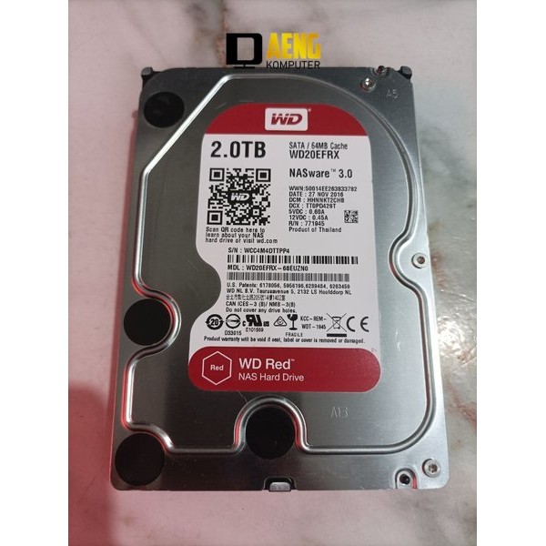 Jual HDD Harddisk Hardisk Pc sata 2 TB Merk WD Red Tipe Nasware 3.0 | Shopee Indonesia