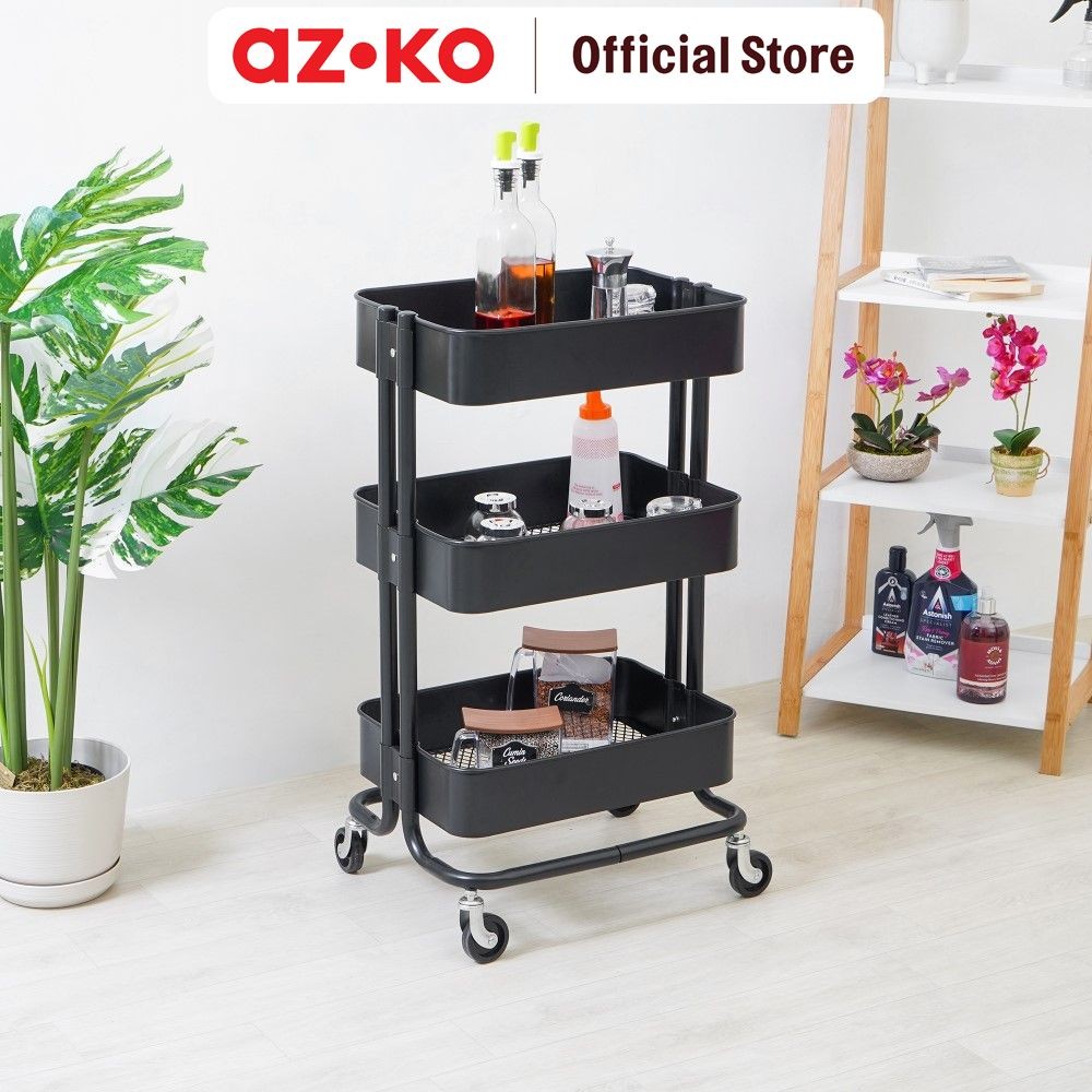 Jual AZKO Masterspace 44.5X40X79 cm Rak Troli Dapur 3 Tingkat - Hitam ...