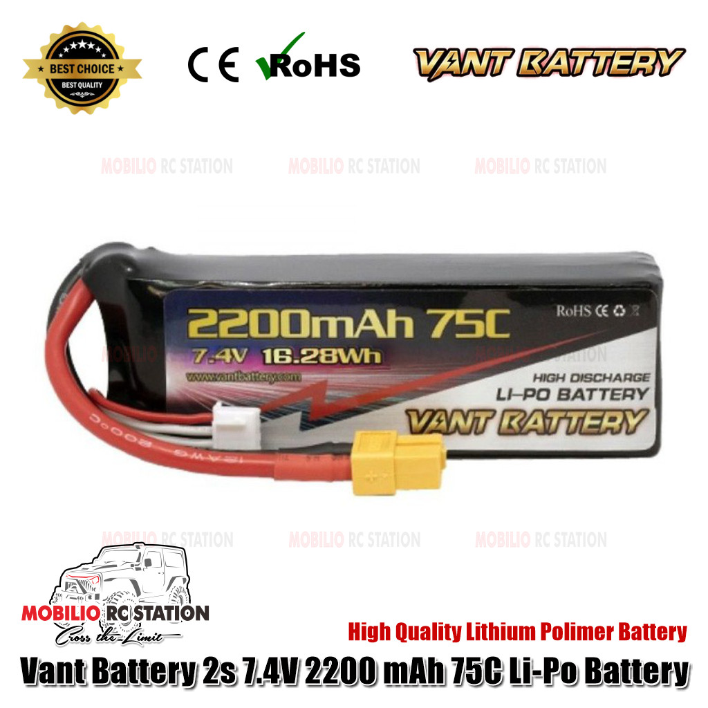 Jual Vant Battery 2S 7.4V 2200 mAh 75 C Lithium Polymer Soft Case ...
