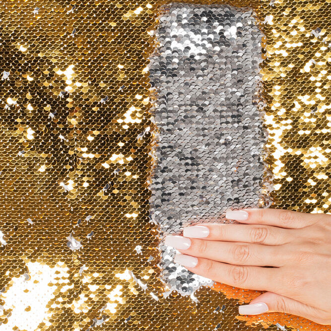 Jual Kain Sequin Flipped Sequin Fabric - Gold Silver | Shopee Indonesia