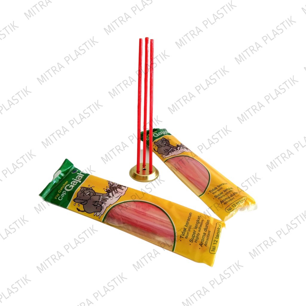 Jual Lem Lalat Stick Cap Gajah isi 12 pcs Fly Catcher Tangkai ...