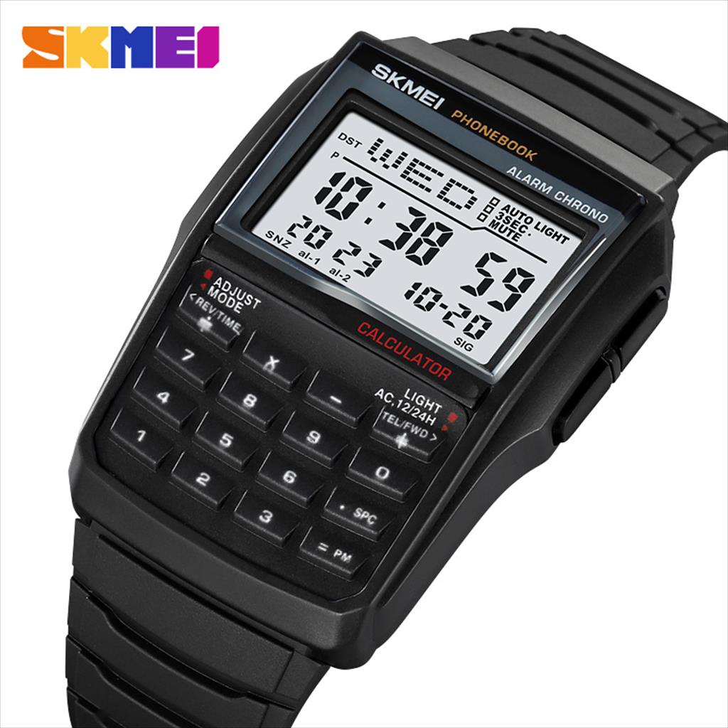 Jual Jam Tangan Kalkulator Pria Digital LED SKMEI 2255 Original ...