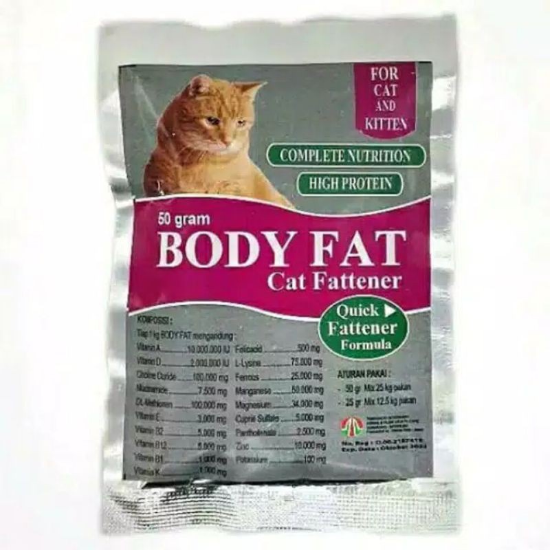 Jual Body fat 50gr PENGGEMUK KUCING bodyfat | Shopee Indonesia