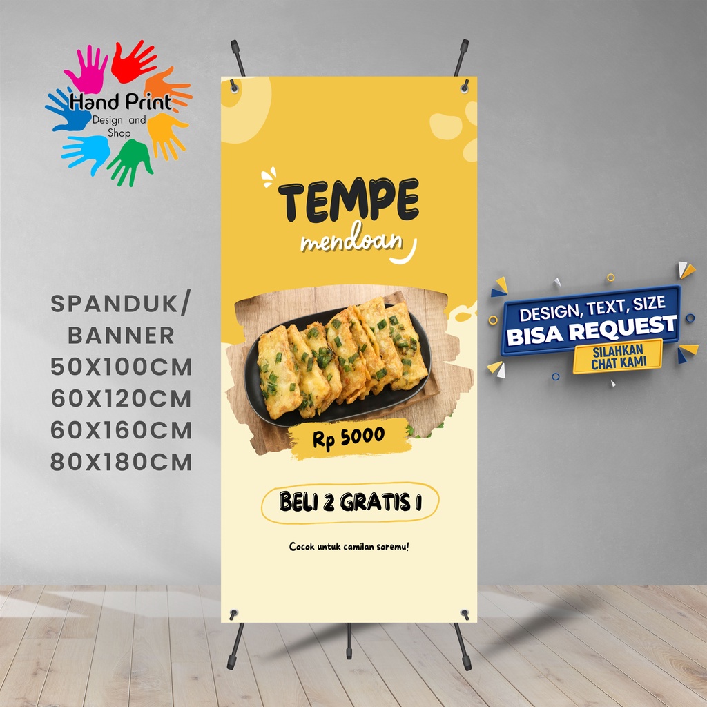 Jual SPANDUK BANNER Tempe Mendoan Goreng Tempe Gorengan Makanan Bisa ...