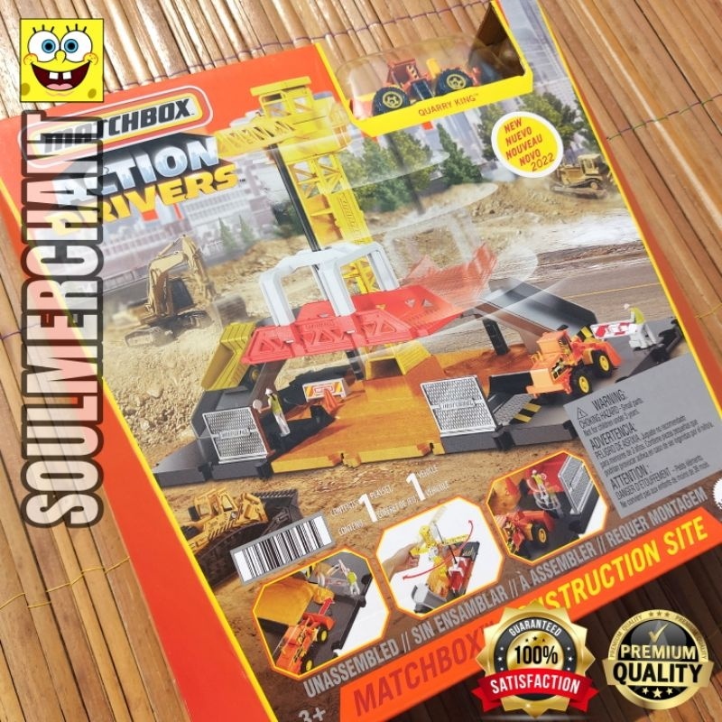 Jual Matchbox Construction Site Action Driver Play Set Quarry King ...