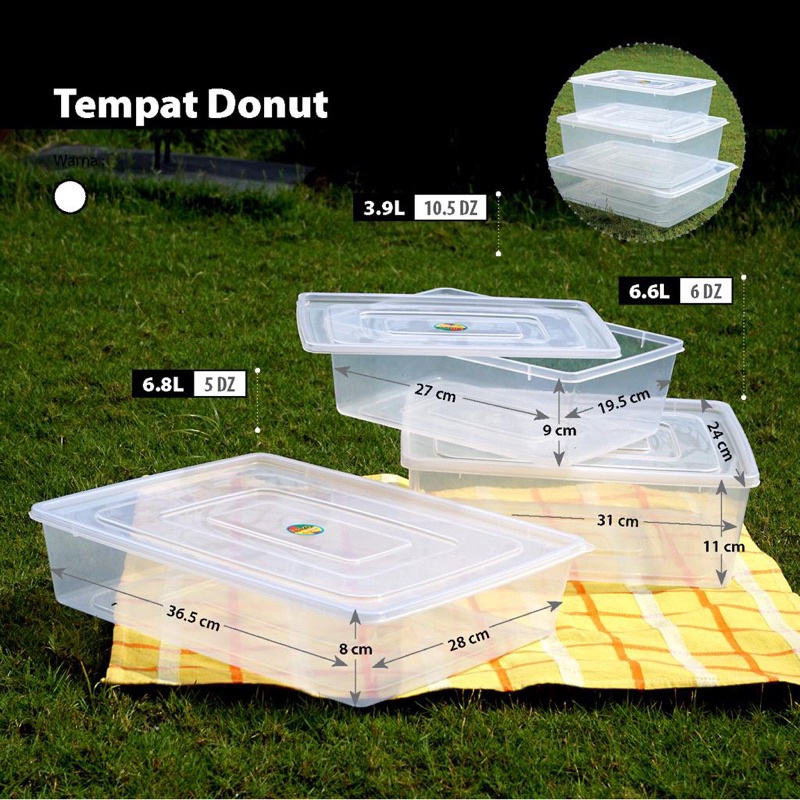 Jual 6 pcs Tempat Donut Plastik Bening/Tempat Roti/Tempat penyimpanan ...