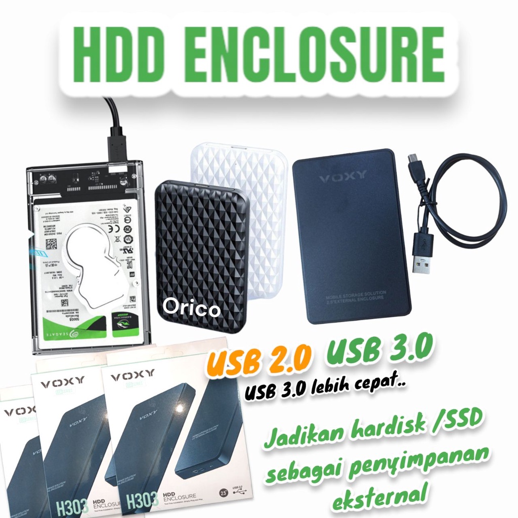 Jual Casing Hardisk External HDD SSD External Case Enclosure 2.5" USB 3 ...