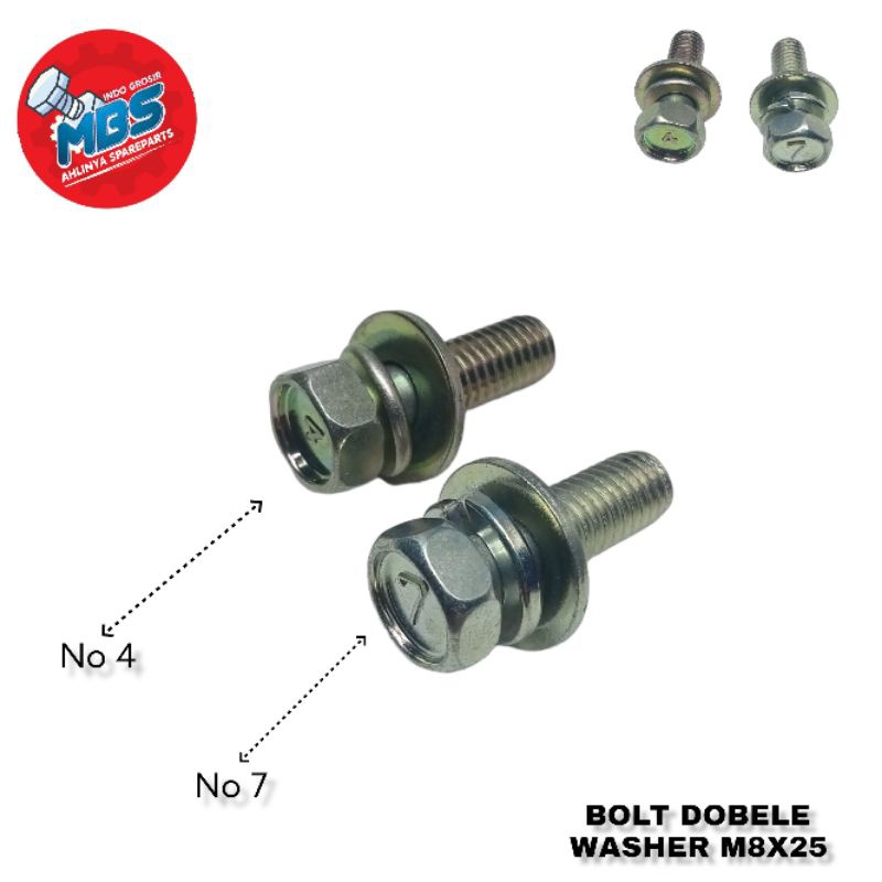 Jual COD BOLT WASH WASHER M8X25 BAUT 12 PANJANG 2,5 CM DOBE RING ...