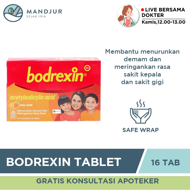 Jual Bodrexin 16 Tablet - Obat Pereda Demam dan Nyeri pada Anak ...