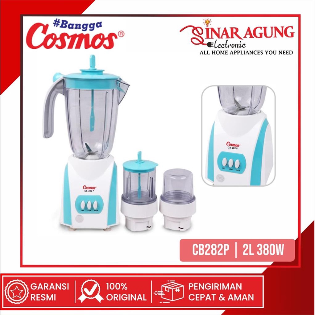 Jual [COD] BLENDER COSMOS CB282P / CB-282P / CB-282 [ 2 LITER / PLASTIK / 380 WATT ] GARANSI ...