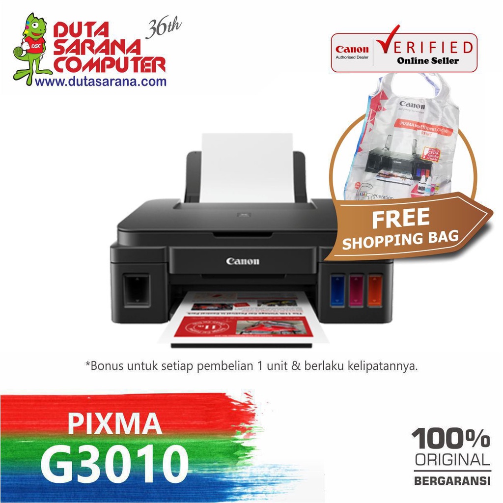 Jual PRINTER CANON PIXMA G3010 G-3010 G 3010 Print Scan Copy Wifi A4 ...
