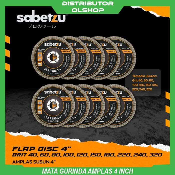 Jual Mata Gerinda Flap Disc Amplas Tumpuk Susun Kayu Besi 4 Inch ...