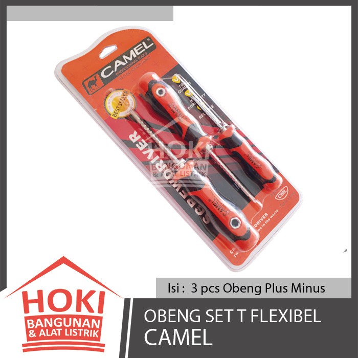 Jual OBENG SET BOLAK BALIK CAMEL (3 pcs) - T Screwdriver 2 Way Flexibel ...