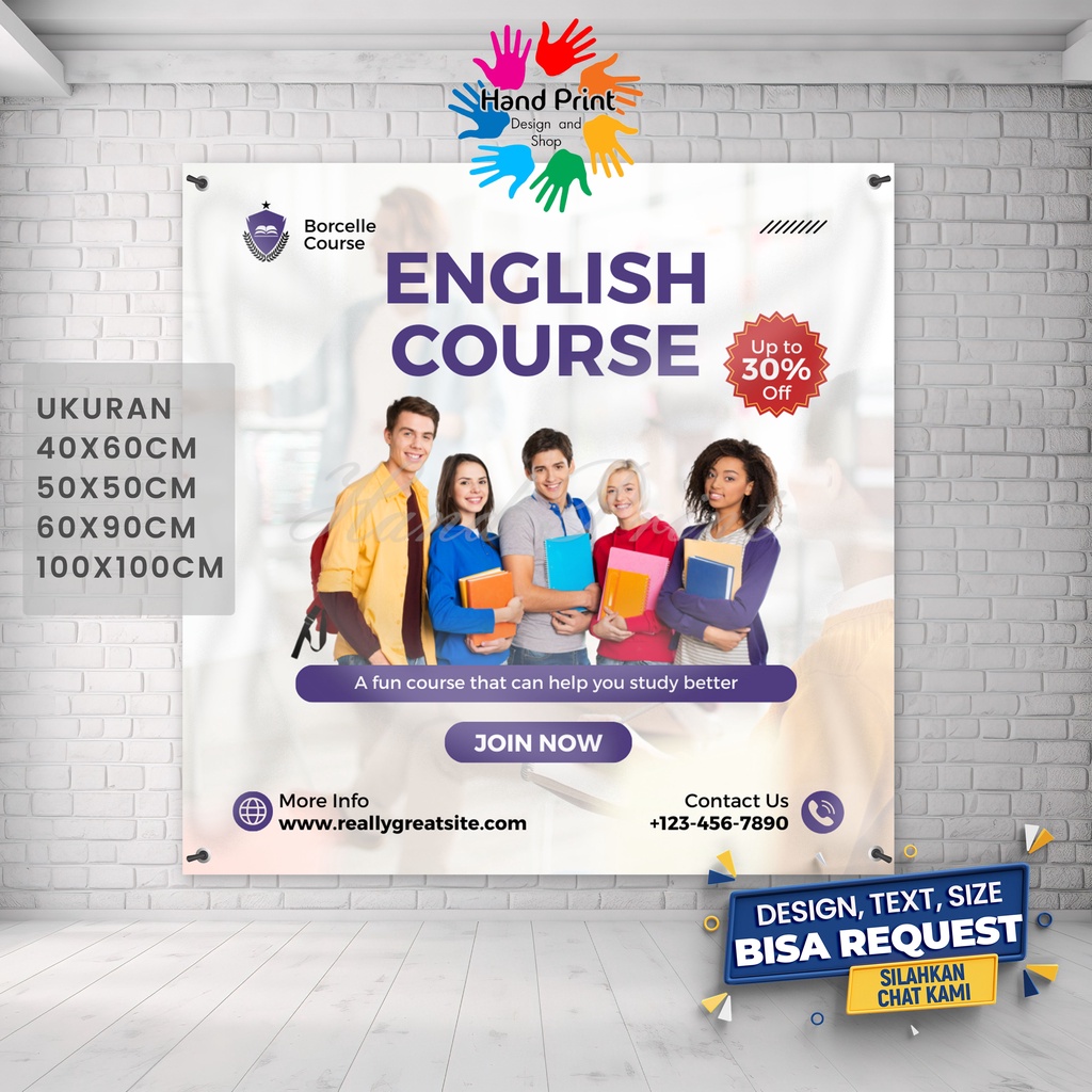 Jual Spanduk Banner MMT Bimbel Bimbingan Belajar Kursus Bahasa Inggris Course | Shopee Indonesia