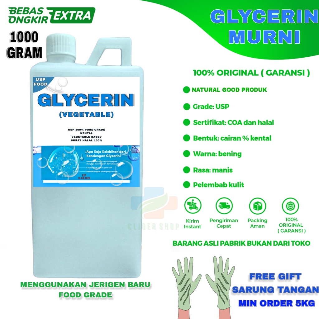 Jual GLISERIN MURNI VG FOOD / GLYCEROL / GLYCERINE / GLYCERIN VEGETABLE ...