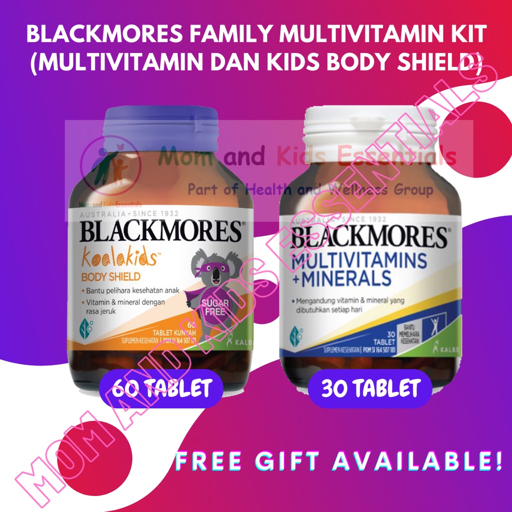 Jual PAKET BLACKMORES KIDS BODY SHIELD 60 TABLET KUNYAH DAN BLACKMORES MULTIVITAMINS MINERALS 30 ...