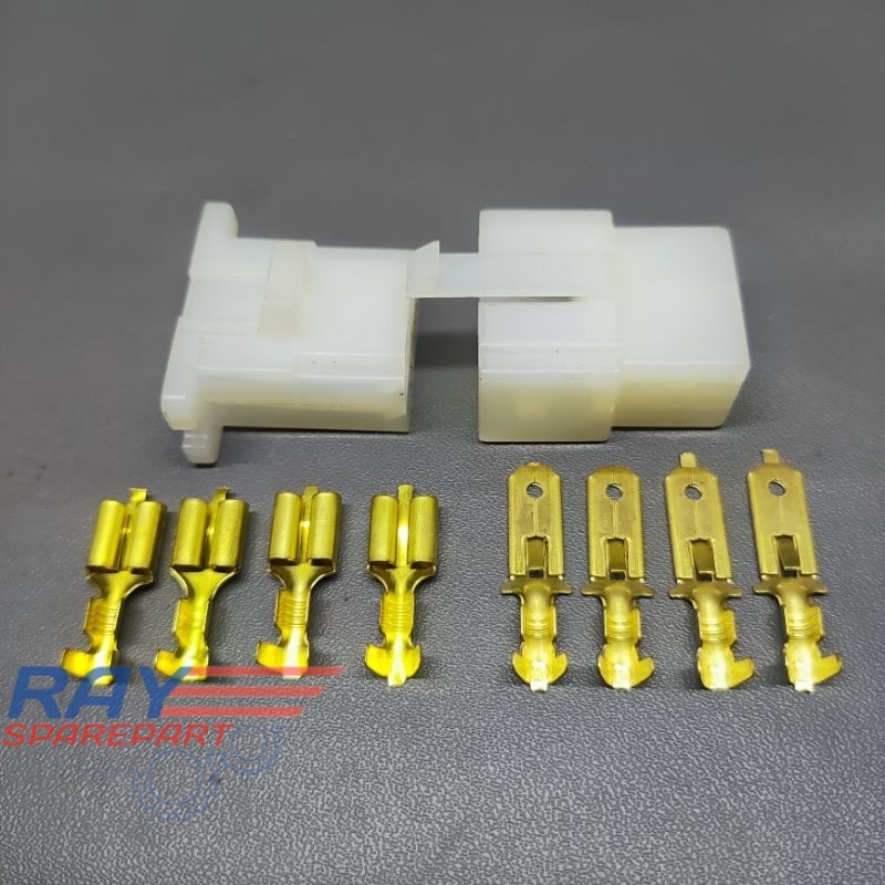 Jual SOKET SAMBUNG 4 PIN BESAR + SKUN / SOCKET KONEKTOR KABEL UNIVERSAL ...