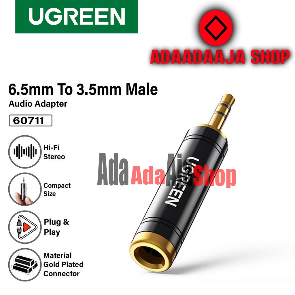 Jual UGREEN Converter Jack Mic Audio 6.5mm Female to 3.5mm Male Audio Adapter | Shopee Indonesia