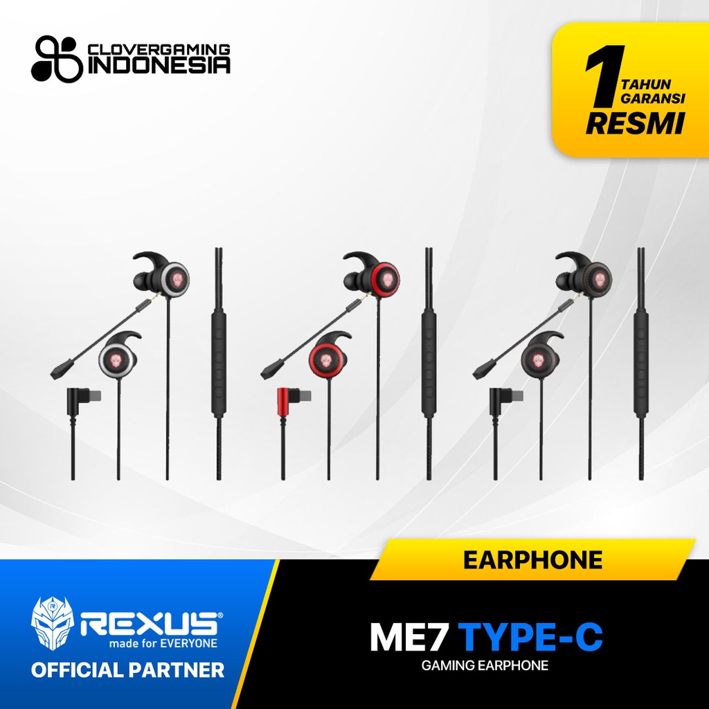 Jual Rexus ME7 ME-7 Wired Earphone Gaming Headset Type C ME 7 | Shopee Indonesia
