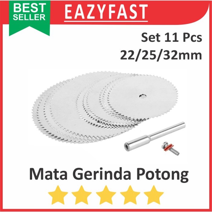Jual Mata Gerinda Mini Circular Saw HSS Set 11 Pcs Grinder Kayu Plastik ...