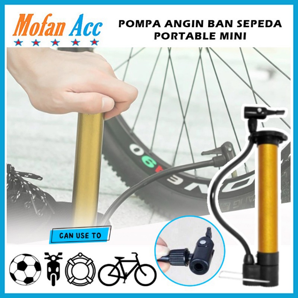Jual Pompa Angin Ban Sepeda Portable Mini / Air Pump Bola Balon Kasur ...