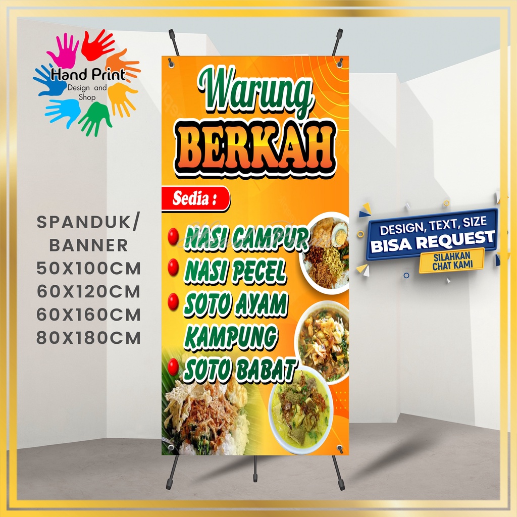 Jual Cetak SPANDUK / BANNER MMT Warung Makan Pecel Lele Ayam Snack X Es ...