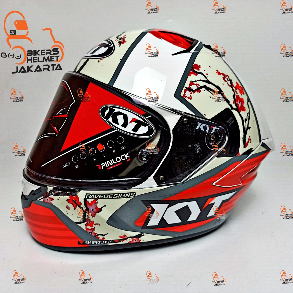 Jual HELM KYT NF-R XAVI SAKURA WHITE RED DOUBLE VISOR FULL FACE ...