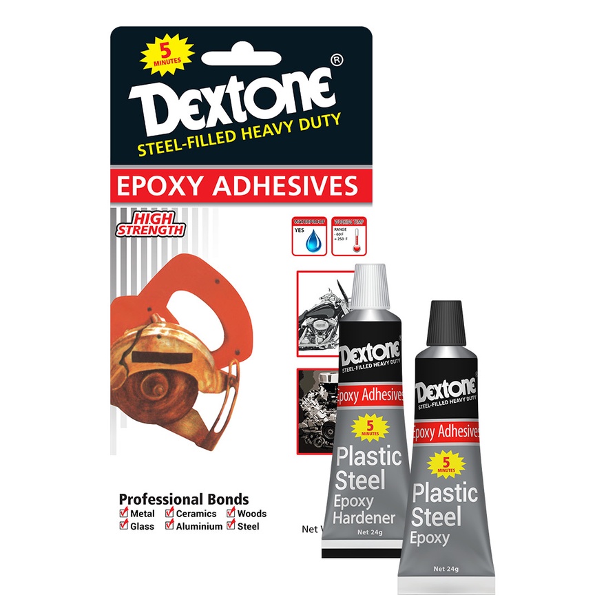 Jual Lem Dextone 5 Menit 48gr 48 gr gram Lem Besi Epoxy Plastik Baja ...