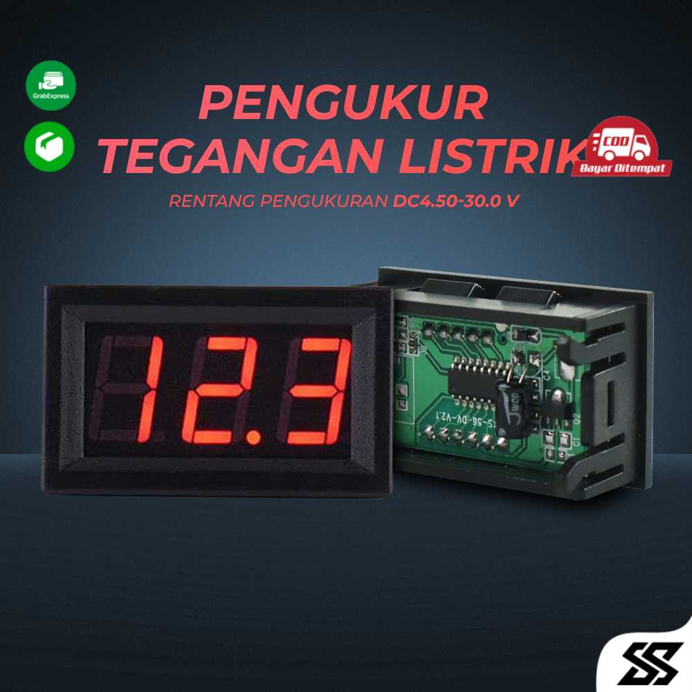 Jual Display Pengukur Tegangan Listrik Voltmeter LED | Shopee Indonesia