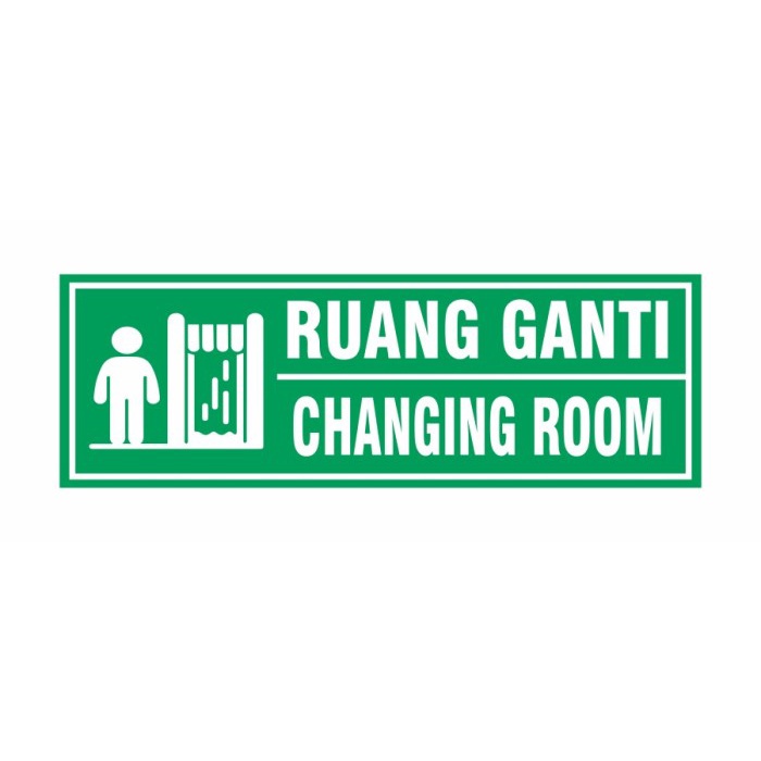 Jual SIGN STIKER RUANG GANTI/CHANGING ROOM Uk. 30x10 cm RAMBU K3 ...