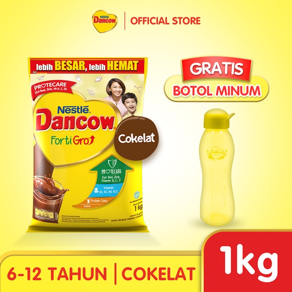 Jual DANCOW Fortigro Susu Bubuk Susu Anak Coklat Pouch 1kg FREE[GIFT ...